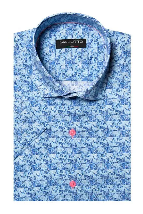 MASUTTO Louis Print Button-up Short Sleeve Shirt