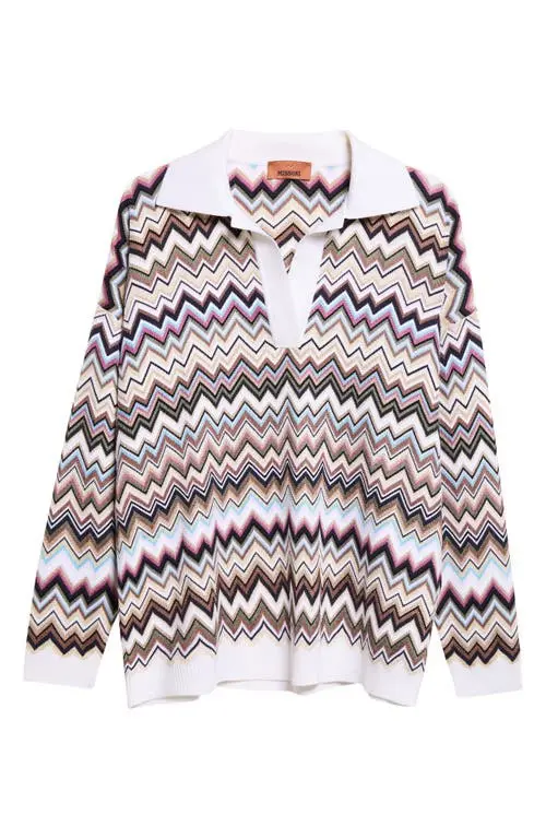 Missoni Zigzag Jacquard Polo Sweater