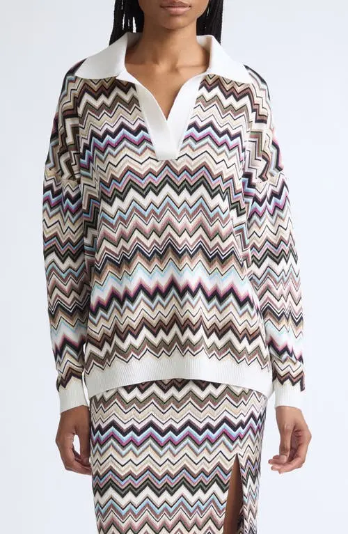 Missoni Zigzag Jacquard Polo Sweater - Smspl