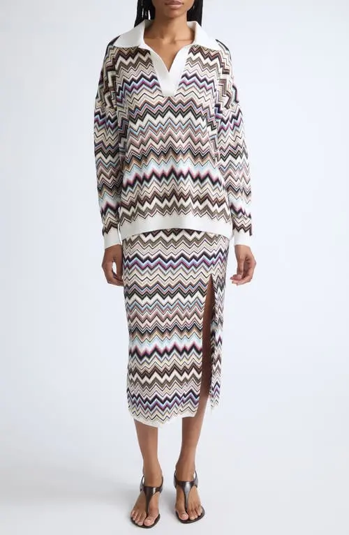 Missoni Zigzag Jacquard Polo Sweater