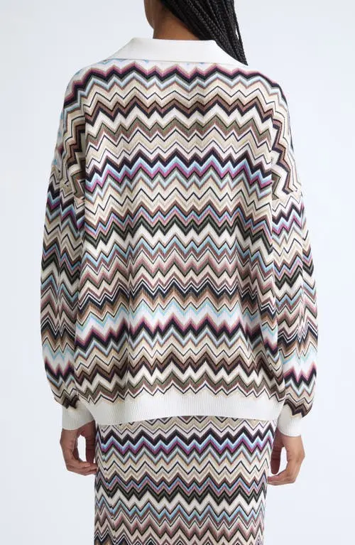 Missoni Zigzag Jacquard Polo Sweater