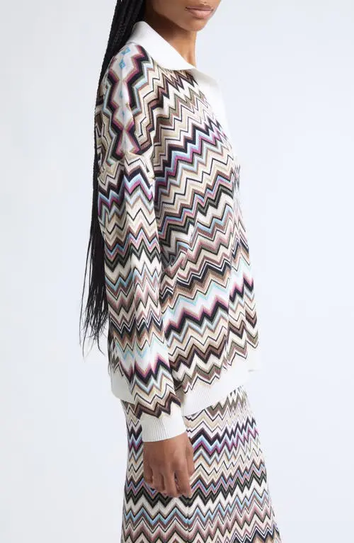 Missoni Zigzag Jacquard Polo Sweater