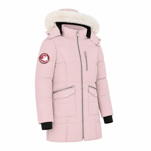 CANADA WEATHER GEAR Faux Fur Hood Bubble Puffer Coat - Blush