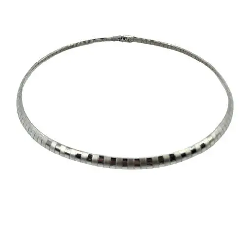 MADISON BEVERLY HILLS Vintage 1980s Tone Collar Necklace - Silver