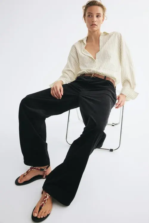 H&M Cotton Corduroy Pants - Black