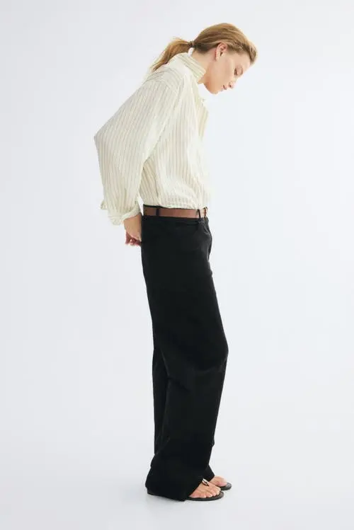 H&M Cotton Corduroy Pants - Black