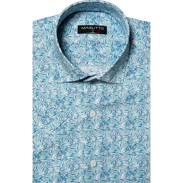 MASUTTO Bari Print Button-up Short Sleeve Shirt