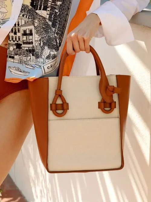 CALLAS MILANO North / South Tote Bag Canvas - Brandy