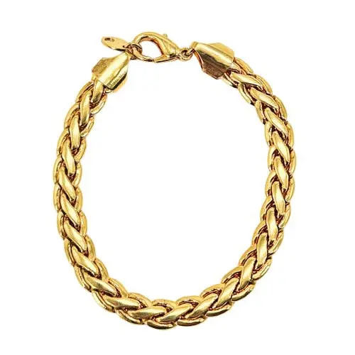 MADISON BEVERLY HILLS Vintage 1980s Tone Braided Chain Bracelet - Gold