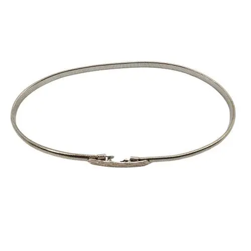 MADISON BEVERLY HILLS Vintage 1970s Tone Snake Stretch Belt With Etched Buckle - Silver