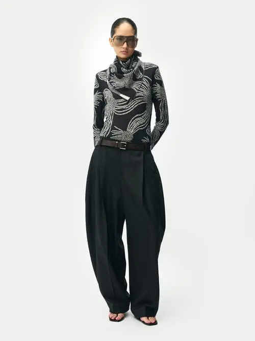 Gobi Cashmere Rope Knot Print Cashmere Silk Sweater