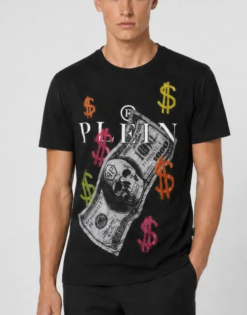 Philipp Plein Jersey T-shirt Plein Dollars - Black