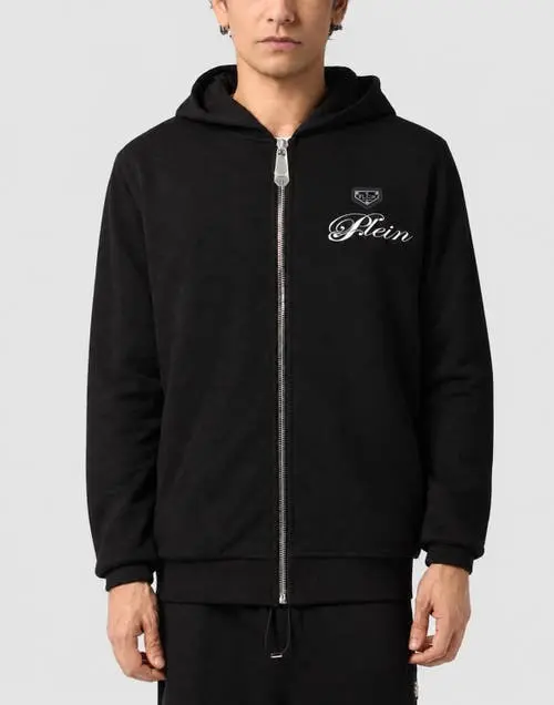 Philipp Plein Hoodie Zip Teddy Stones - Black