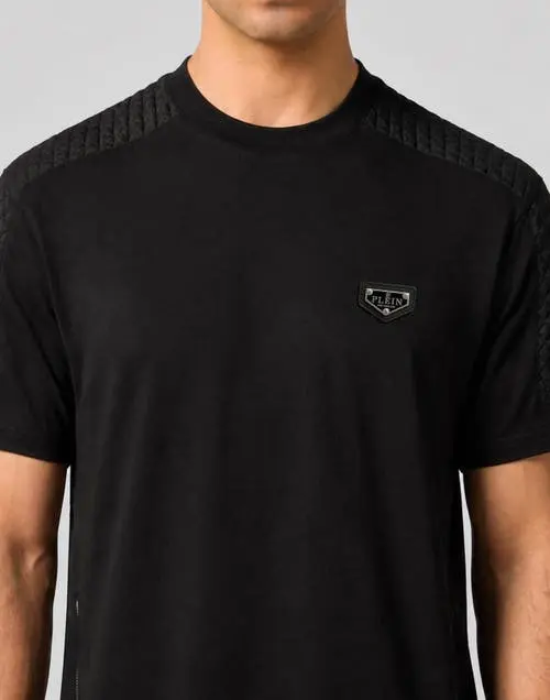 Philipp Plein Jersey T-shirt Padded Sleeves - Black