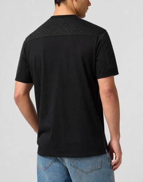 Philipp Plein Jersey T-shirt Padded Sleeves - Black