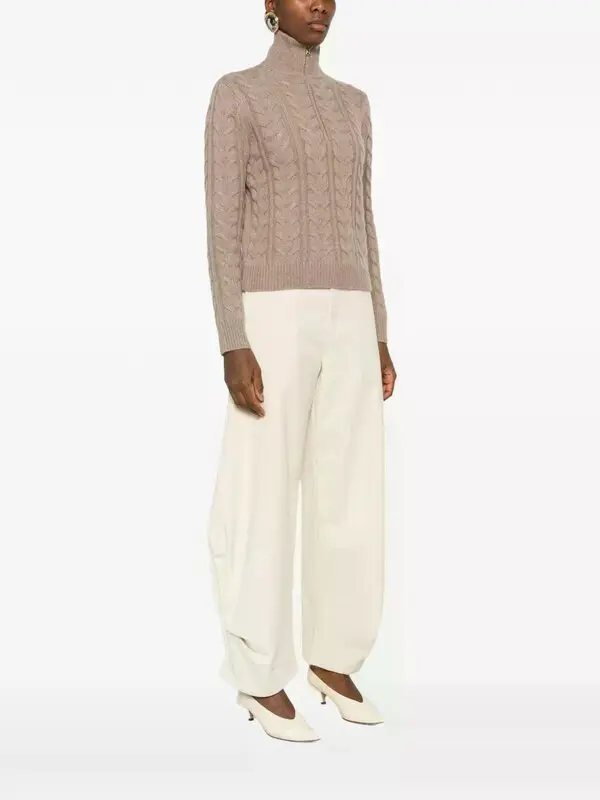 Max Mara Libero Cable-knit Quarter-zip Sweater
