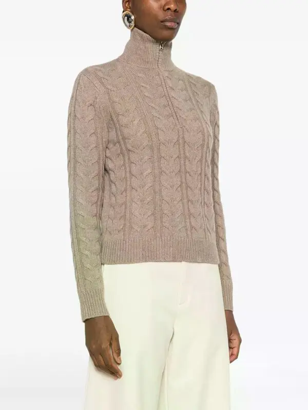 Max Mara Libero Cable-knit Quarter-zip Sweater
