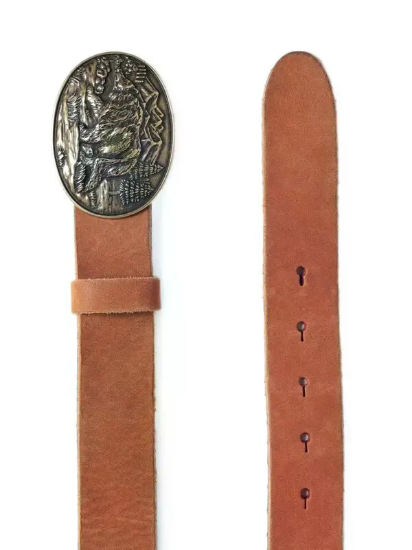 SEBAGO Fred Engraved-buckle Leather Belt