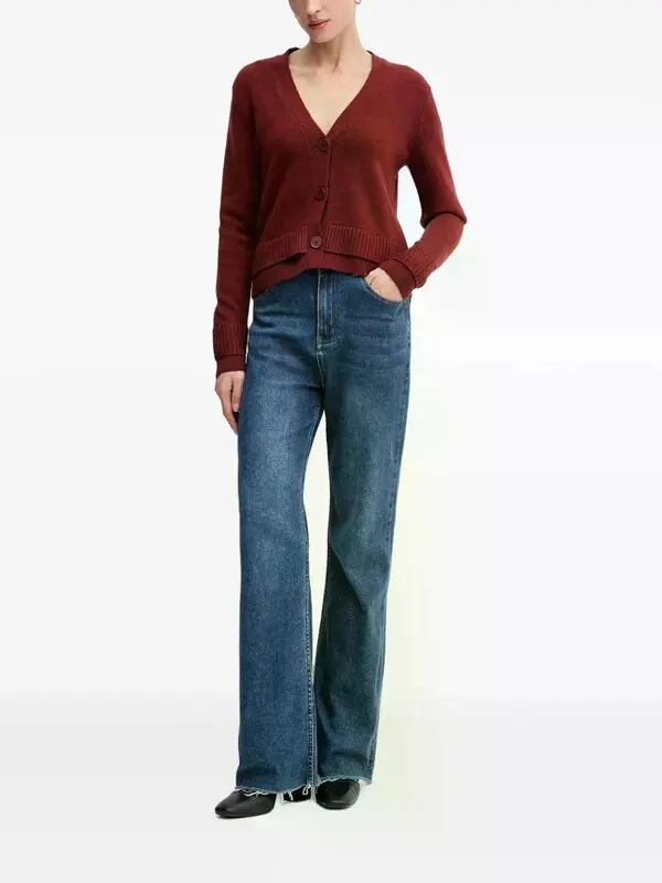 Sisley Ribbed-trim V-neck Cardigan