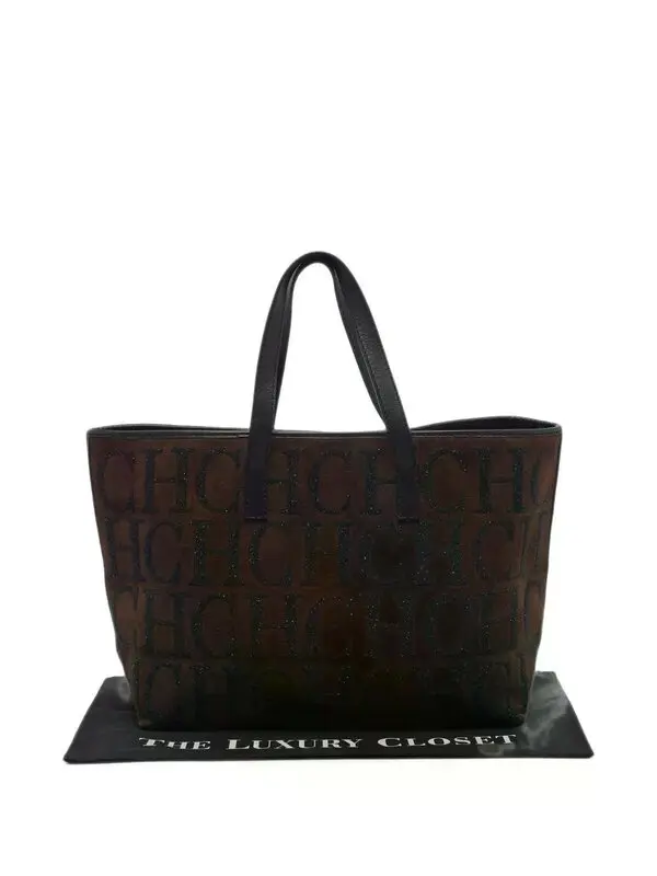 Carolina Herrera Crystal-embellished Monogram Tote Bag