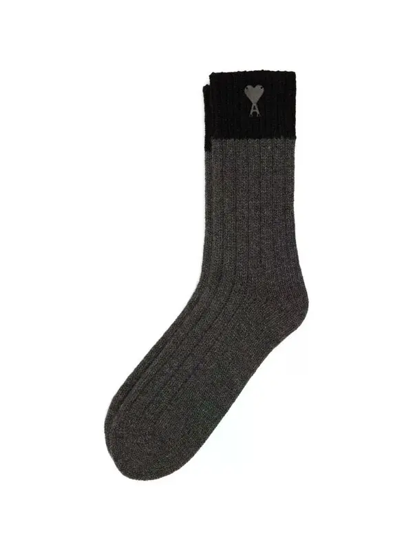 AMI Paris De Coeur Embroidered Socks