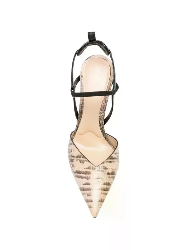 Fendi Very Colibrì Snake-effect Slingback Pumps