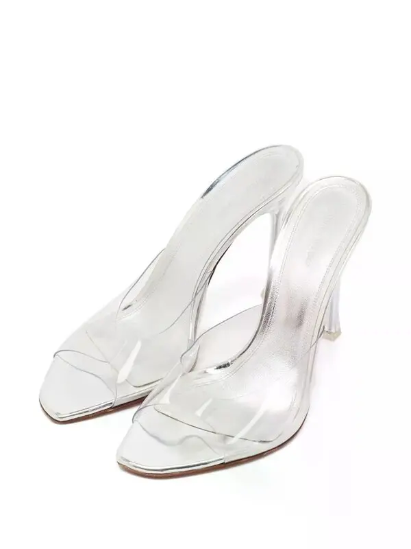 Amina Muaddi Alexa Transparent Sandals