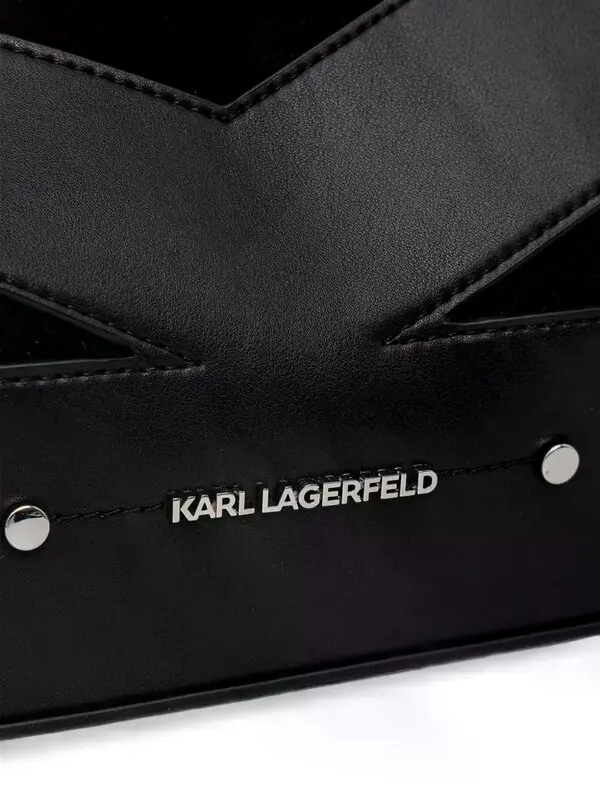 Karl Lagerfeld Suede-panel Leather Shoulder Bag