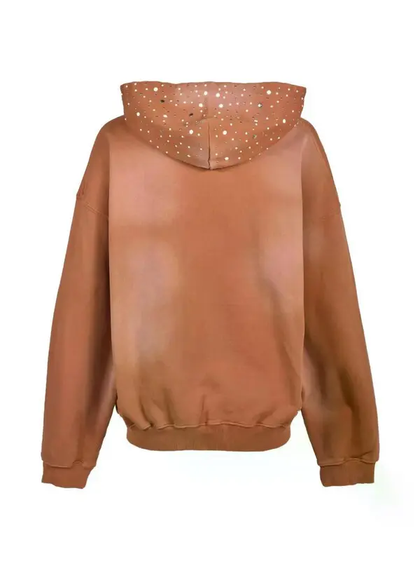 BREATH Rhinestone-embellished Faded Hoodie
