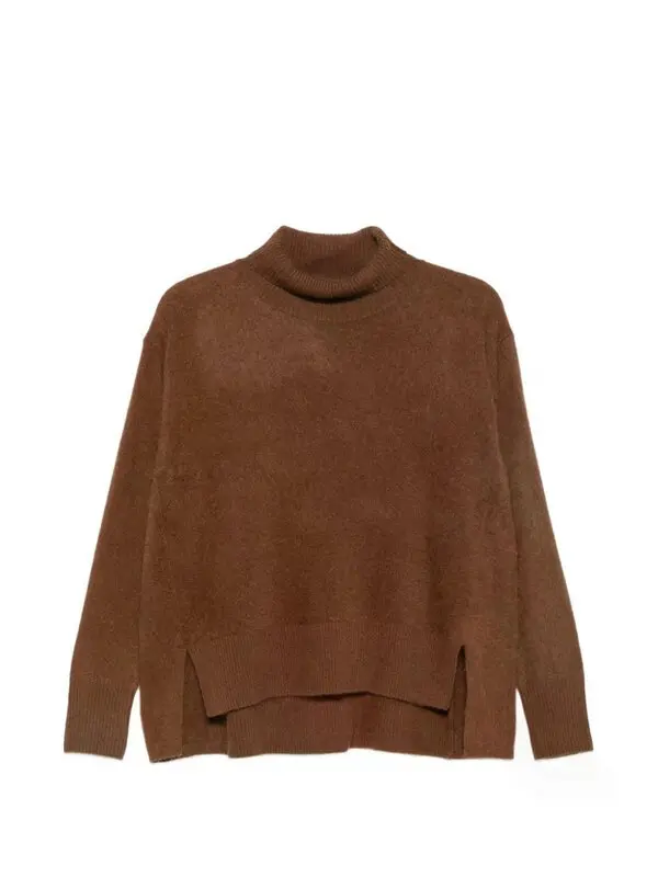 C.T.PLAGE Roll-neck Side-slit Sweater