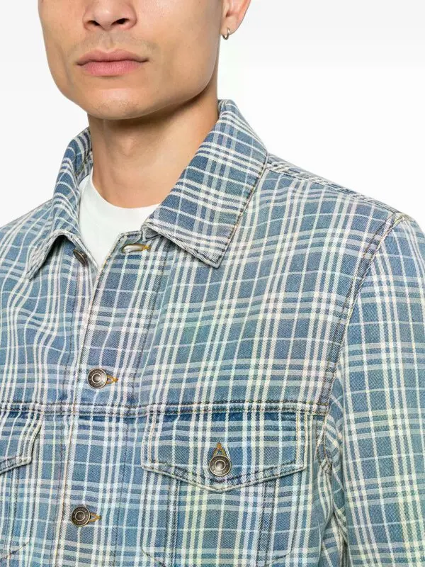 Burberry Darwen Check-print Denim Jacket