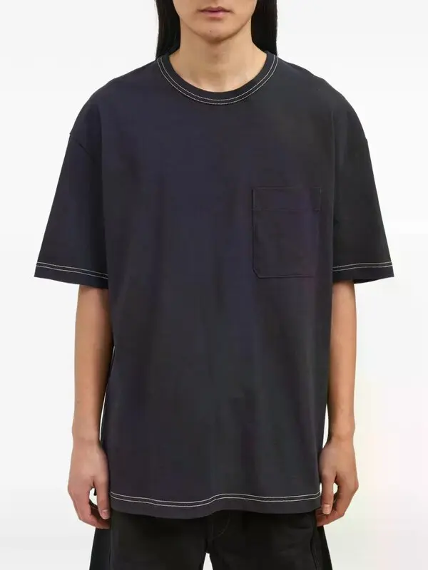 LEMAIRE Contrast-stitch Boxy T-shirt - Black