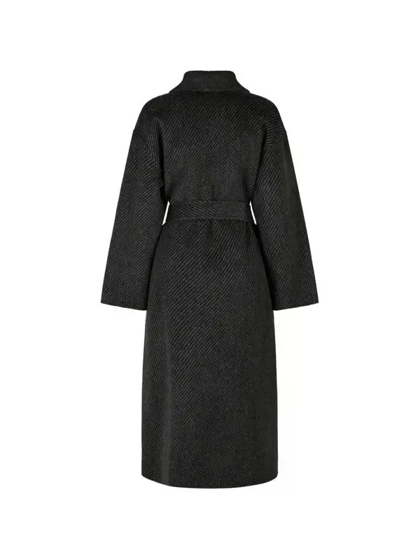 Emporio Armani Belted Diagonal-stripe Coat