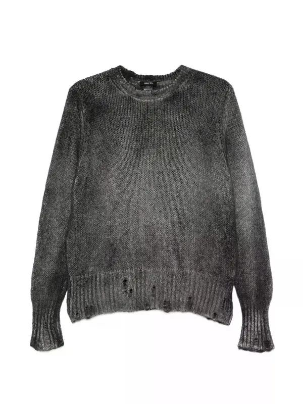 Avant Toi Distressed Mélange-effect Sweater - Grey