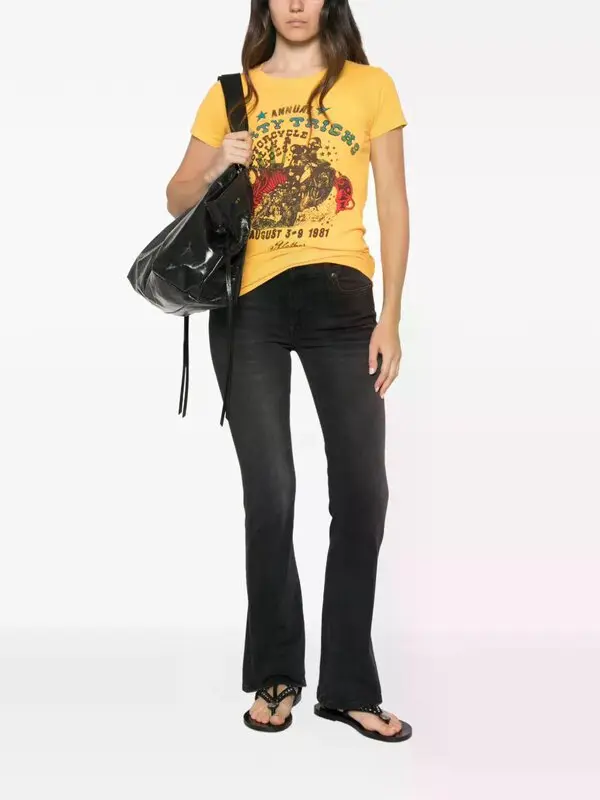 7 For All Mankind Faded Flared Jeans - Black