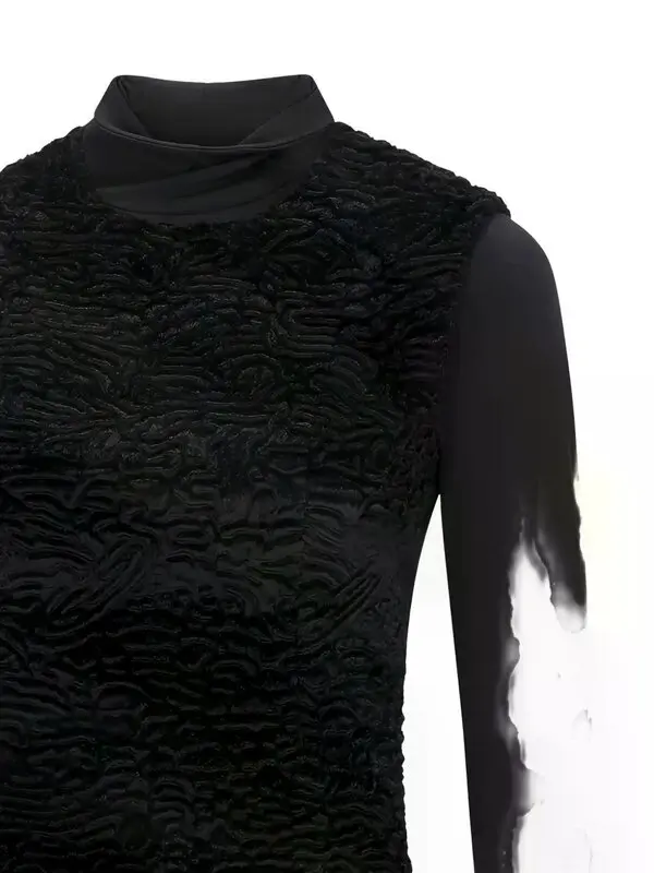 DARKPARK Joy Double-fabric Faux-astrakan & Jersey Top