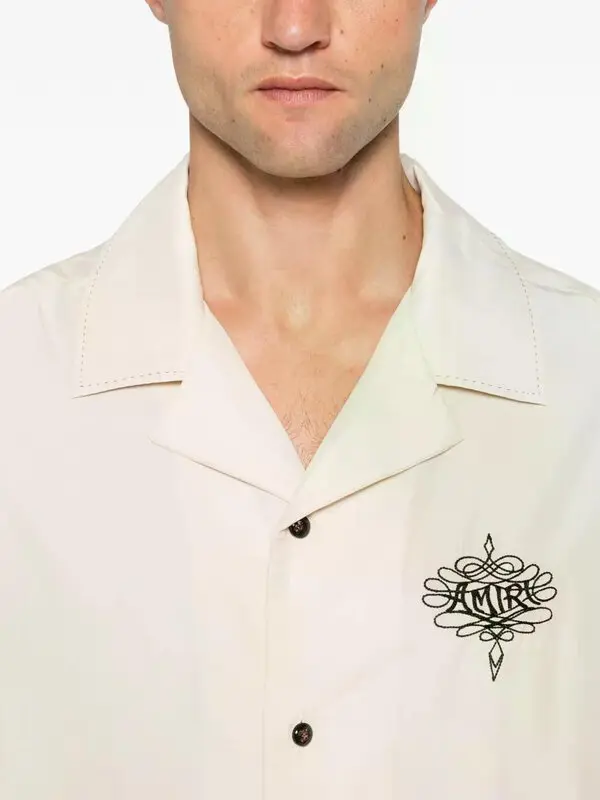 Amiri Logo-print Camp-collar Shirt