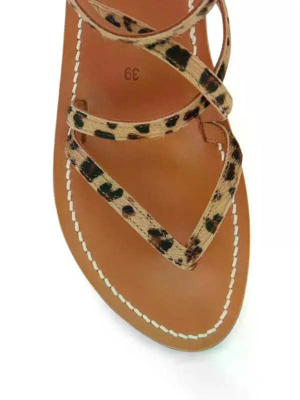 K.JACQUES Epicure Leopard-print Calf Hair Sandals - Neutrals