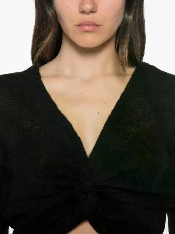 TWINSET Twisted-front Cropped Sweater
