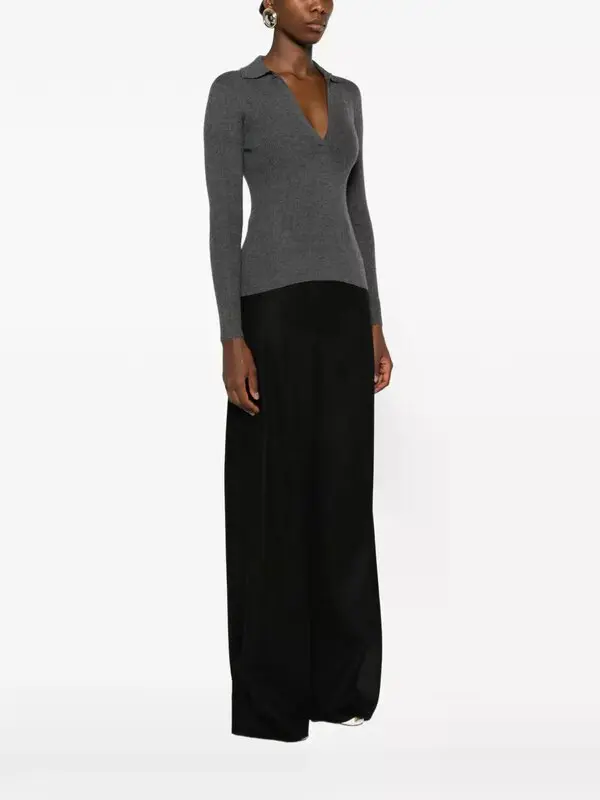 Max Mara Angel Ribbed-knit V-neck Sweater