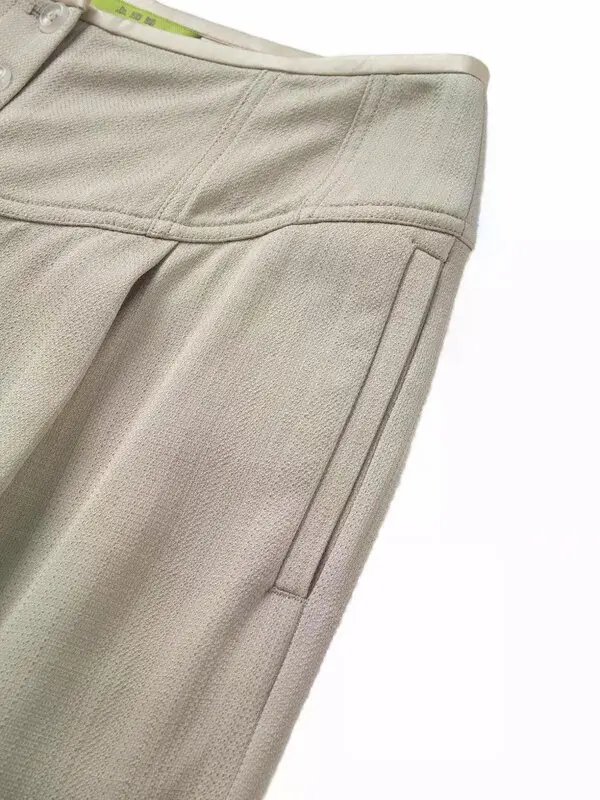Shanghai Tang Embroidered Button-fastening Flared Trousers