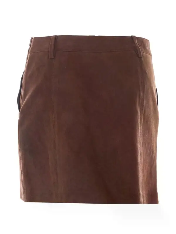 DUNST Minimalist Mini Skirt - Brown