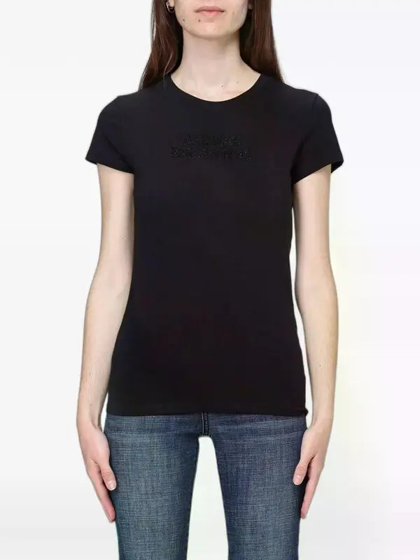 Armani Exchange Rhinestone-embellished T-shirt - Black