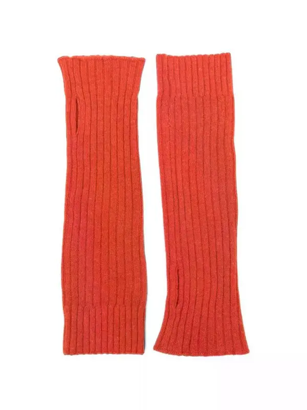 C.T.PLAGE Ribbed-knit Fingerless Gloves
