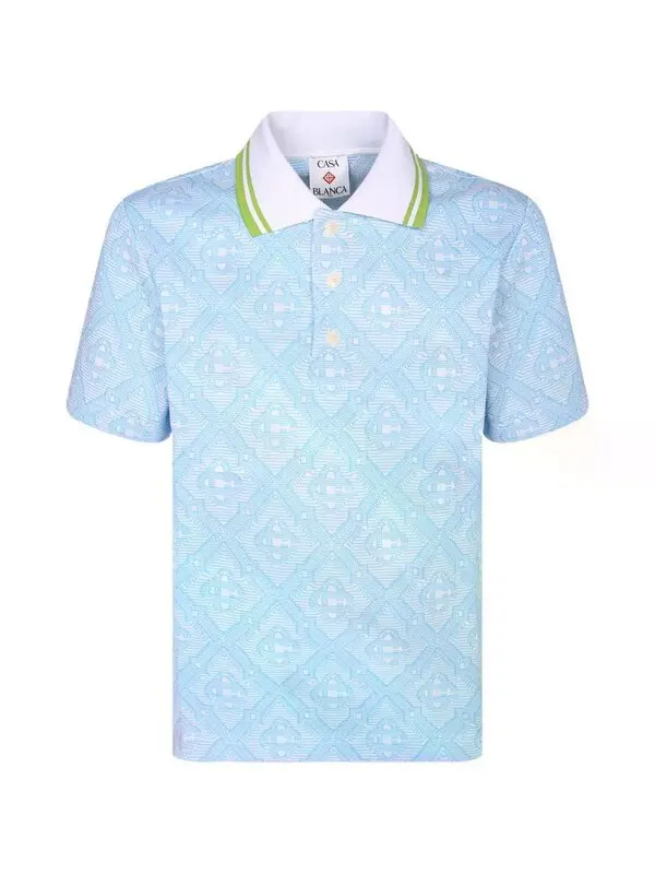 Casablanca Monogram-jacquard Polo Shirt
