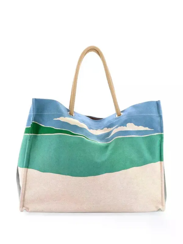 Hermès Beach Bag Printed Canvas Tote Bag