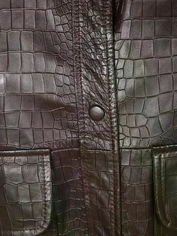 Federica Tosi 100% Coconut Print Leather Shirt Jacket