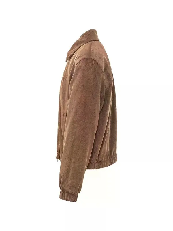 AMI Paris Corduroy Cotton Padded Jacket With De Coeur