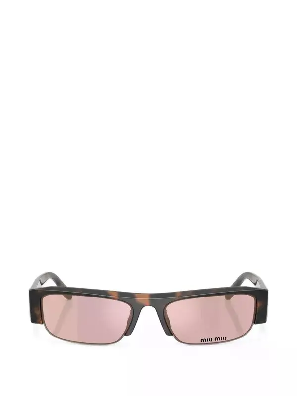 Miu Miu Tortoiseshell-effect Rectangle-frame Sunglasses