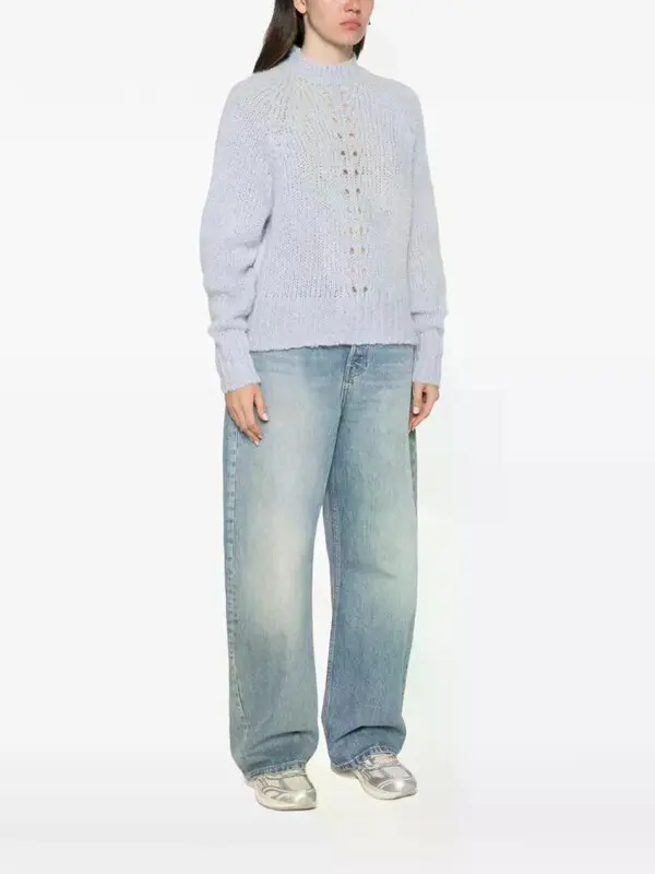 TWINSET Pointelle-knit Raglan-sleeve Sweater